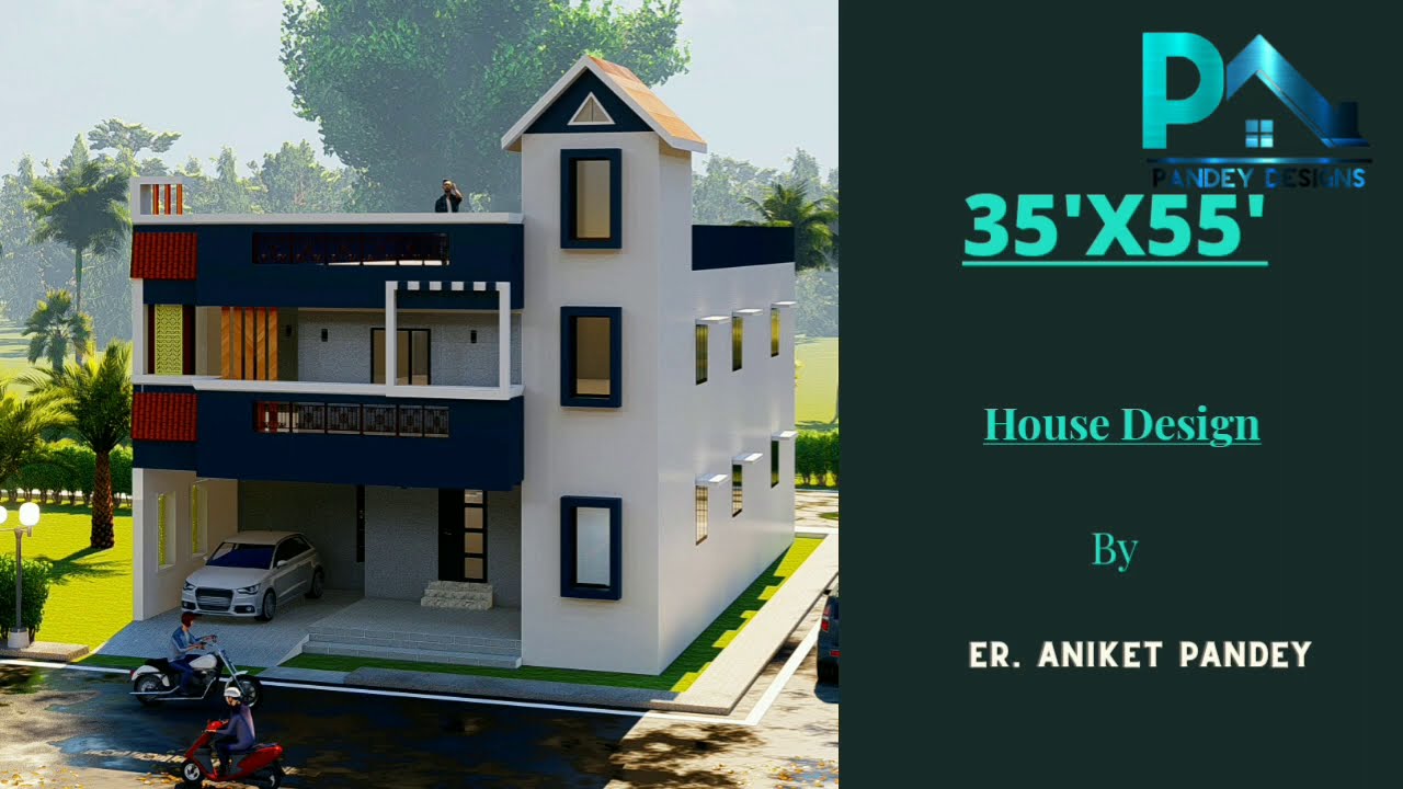 35 x 55 Feet House Plan With Vastu | 35 बाई 55 का नक्शा - YouTube