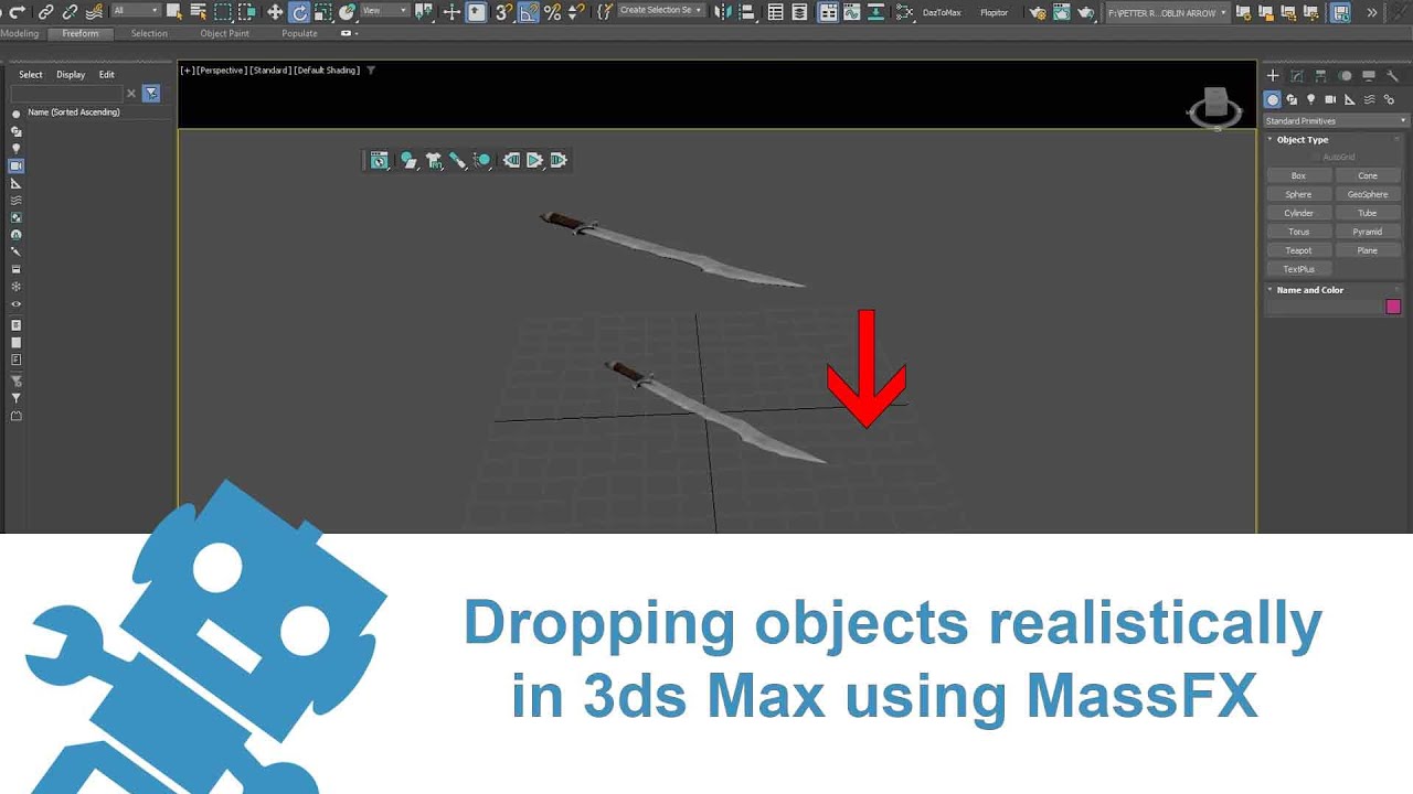 Dropping objects realistically in 3ds Max using MassFX - YouTube
