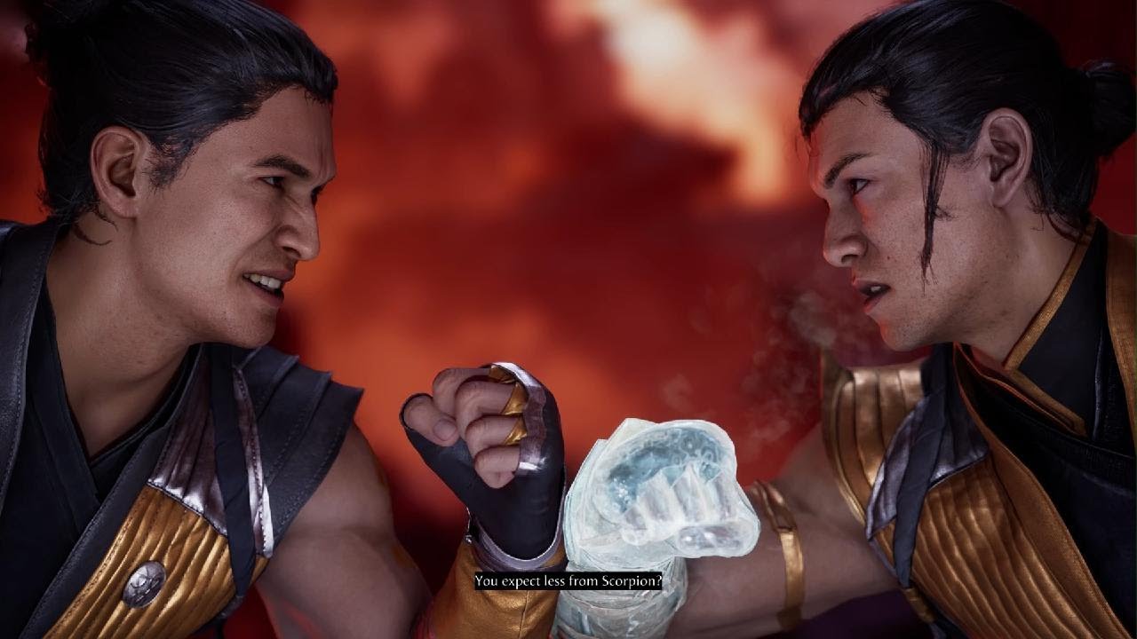 Mortal Kombat 1 gold Scorpion VS gold Sub Zero - YouTube
