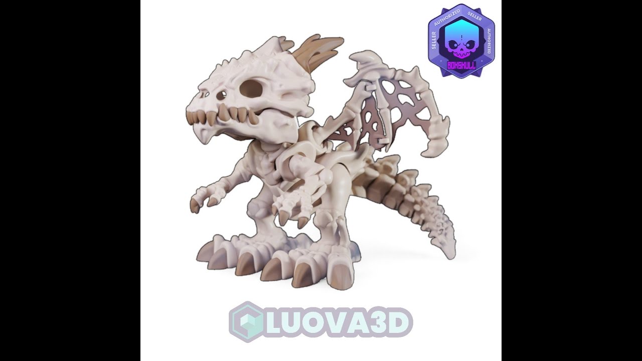 Bone Dragon - Articulated Skeleton Dragon Toy and Miniature - YouTube