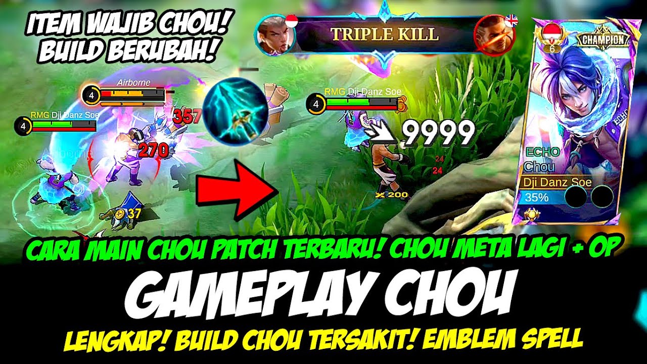 BUILD CHOU ITEM BARU + CARA MAIN CHOU PATCH TERBARU COMBO EXP CHOU ULTI ...