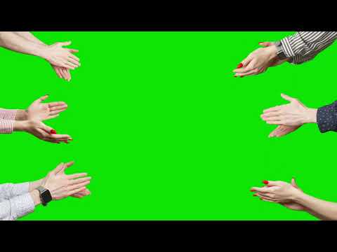 Hands are clapping at green screen background 4k footage