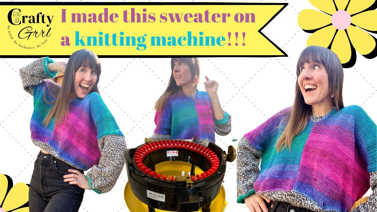 I made this sweater on a knitting machine?!!!!!! #knittingmachine - YouTube