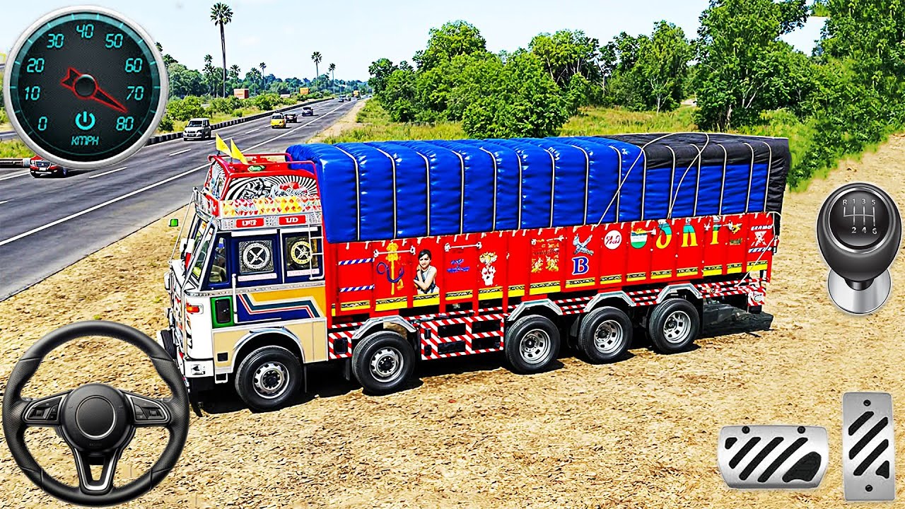 Indian Lorry Truck Driving Simulator 3D-Real Offroad Ashok Truck Driver ...