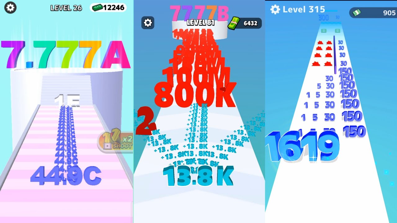 Number Master vs Number Run vs Number Shooting | Run, Merge, Add ...