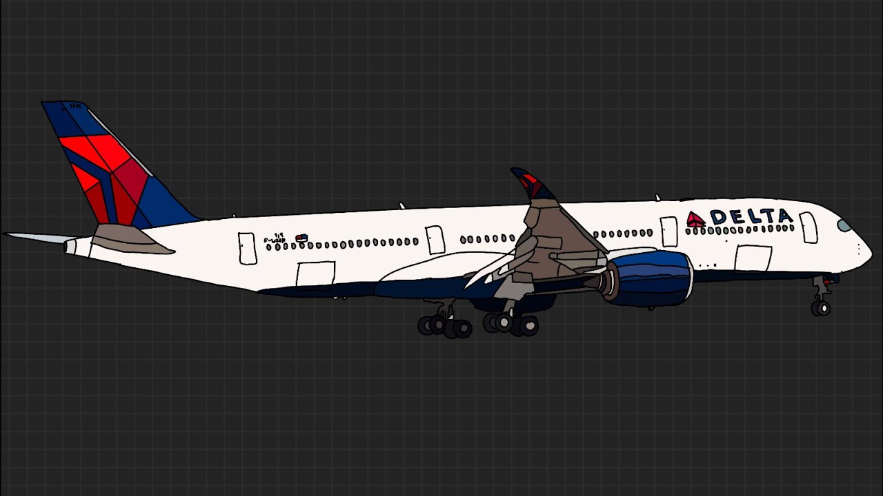 Delta Air Lines fleet drawing and coloring Part 8: Airbus A350-900 ...