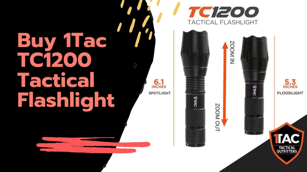 Buy 1Tac TC1200 Tactical Flashlight - YouTube
