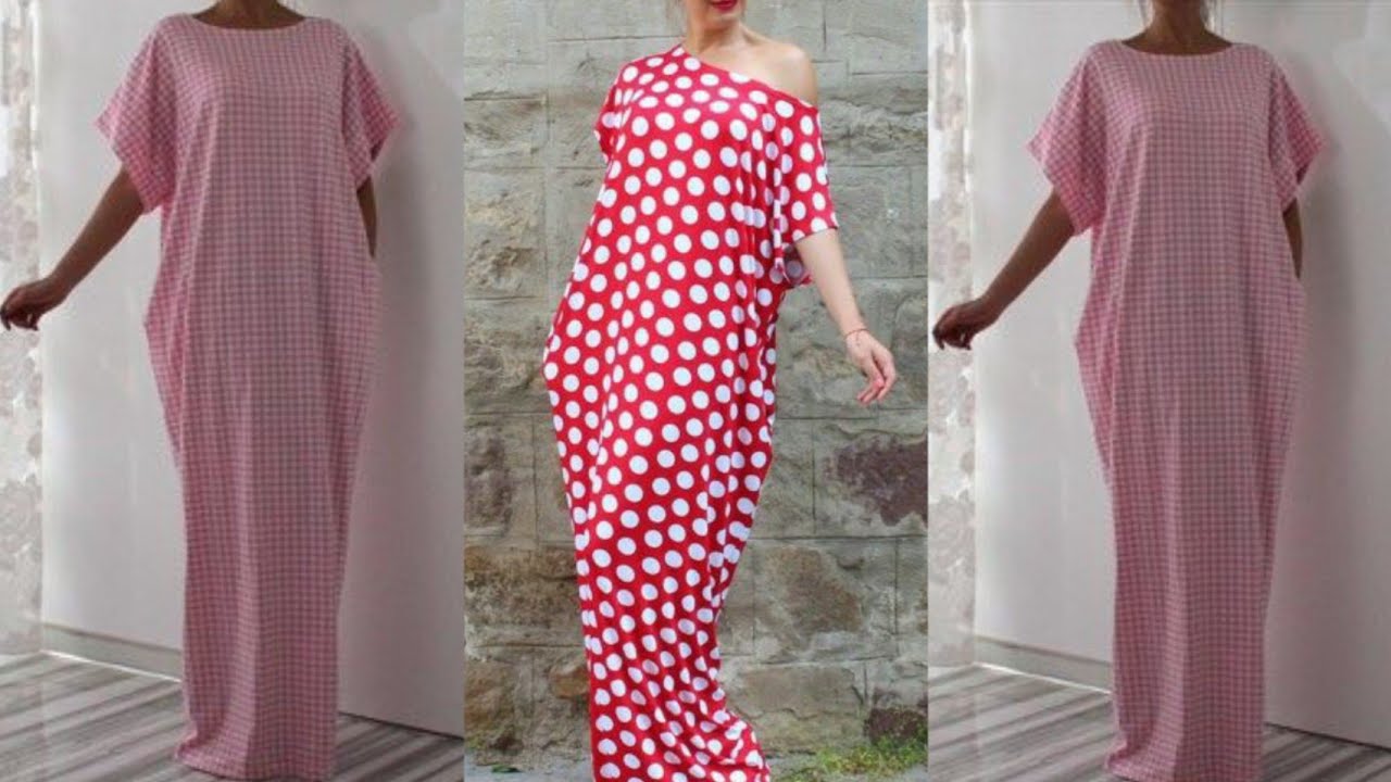 DIY/HOW TO CUT AND SEW A SIMPLE BOUBOU GOWN WITH SIDE SLITS - YouTube