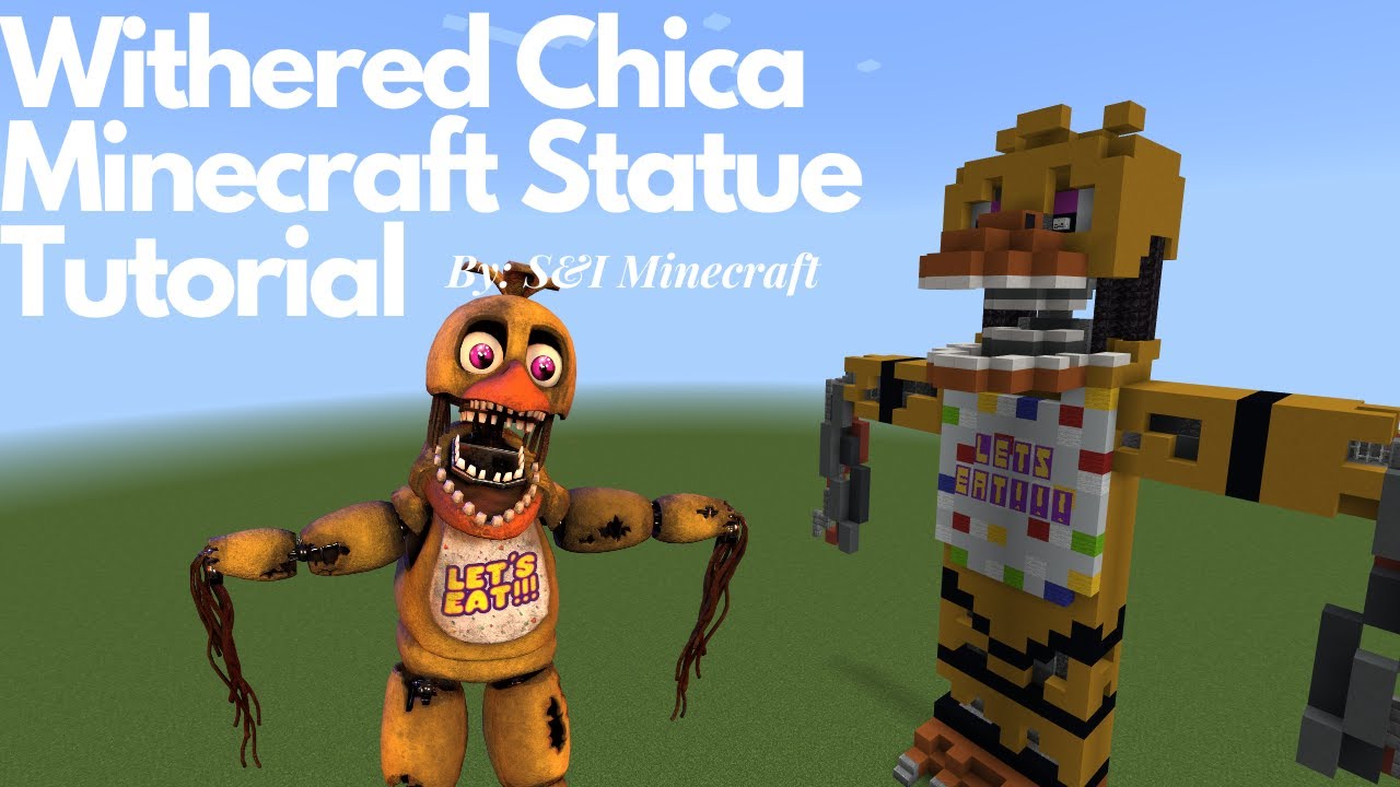 Withered Chica Minecraft Statue Tutorial (FNaF HW/2) - YouTube
