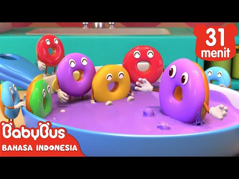 Donat Warna-warni Sedang Menari | Lagu Makanan Anak | Lagu Donat Anak | BabyBus Bahasa Indonesia