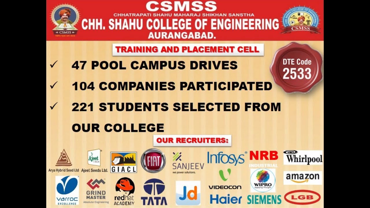 CSMSS Chh. Shahu College of Engineering, Aurangabad. DTE Code - 2533 ...