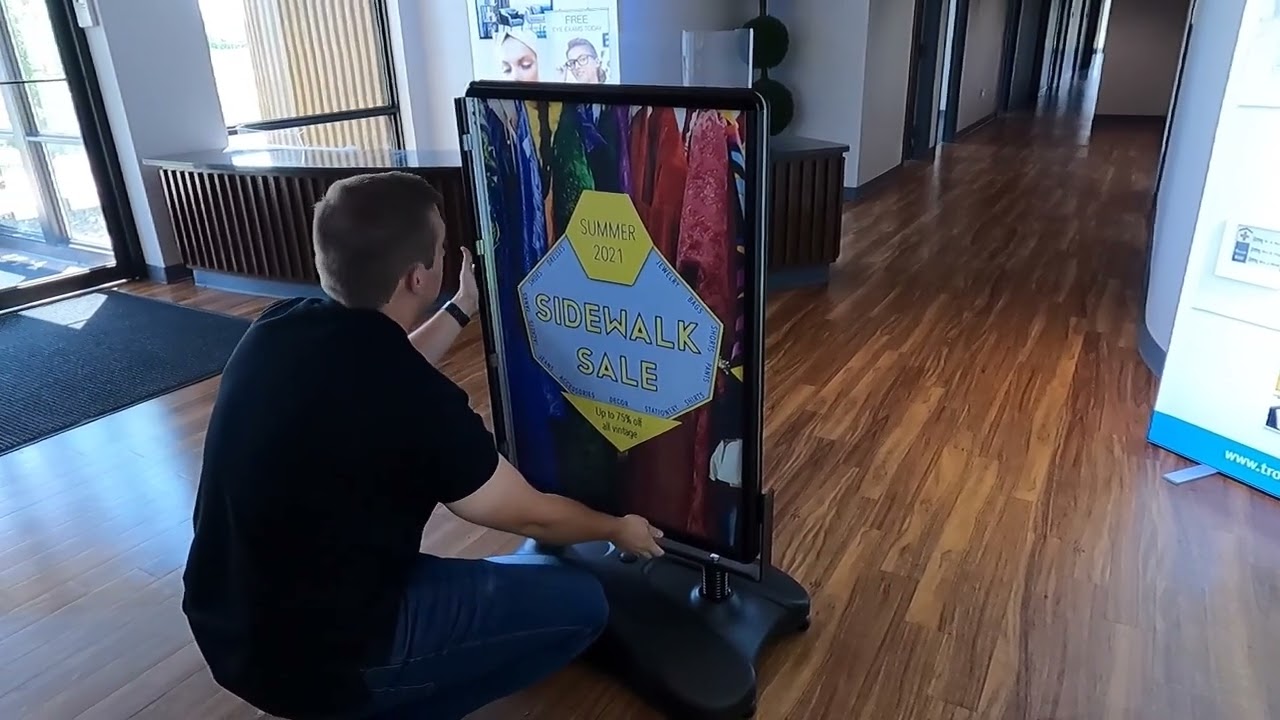 Affordable Display Products Sidewalk Wind Sign - YouTube