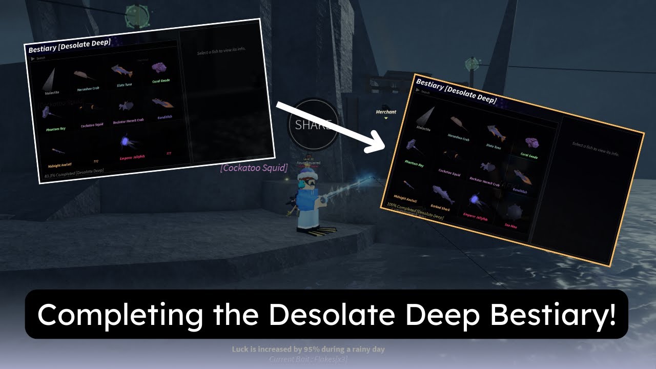 Completing the Desolate Deep Bestiary! | Fisch - YouTube