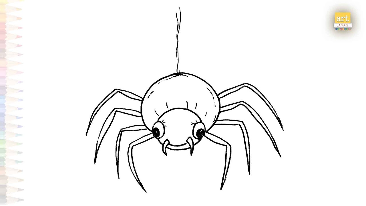 How To Draw A Halloween Spider Step By Step