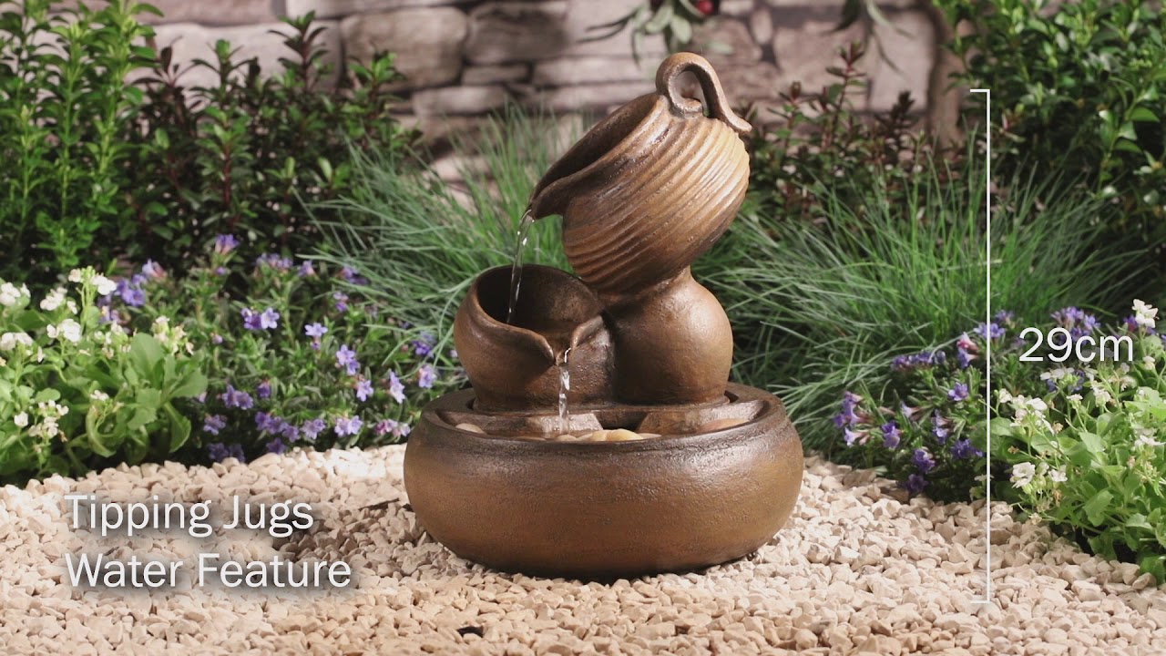 Serenity Table-Top Tipping Jugs Water Feature - YouTube