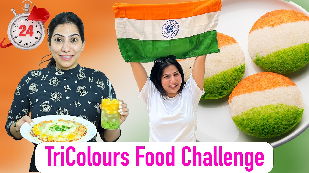I Cook TRICOLOUR 🇮🇳 Food for 24 hours - Independence Day Celebration ...
