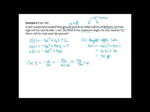 Application of Quadratic Functions - Projectile Motion - YouTube