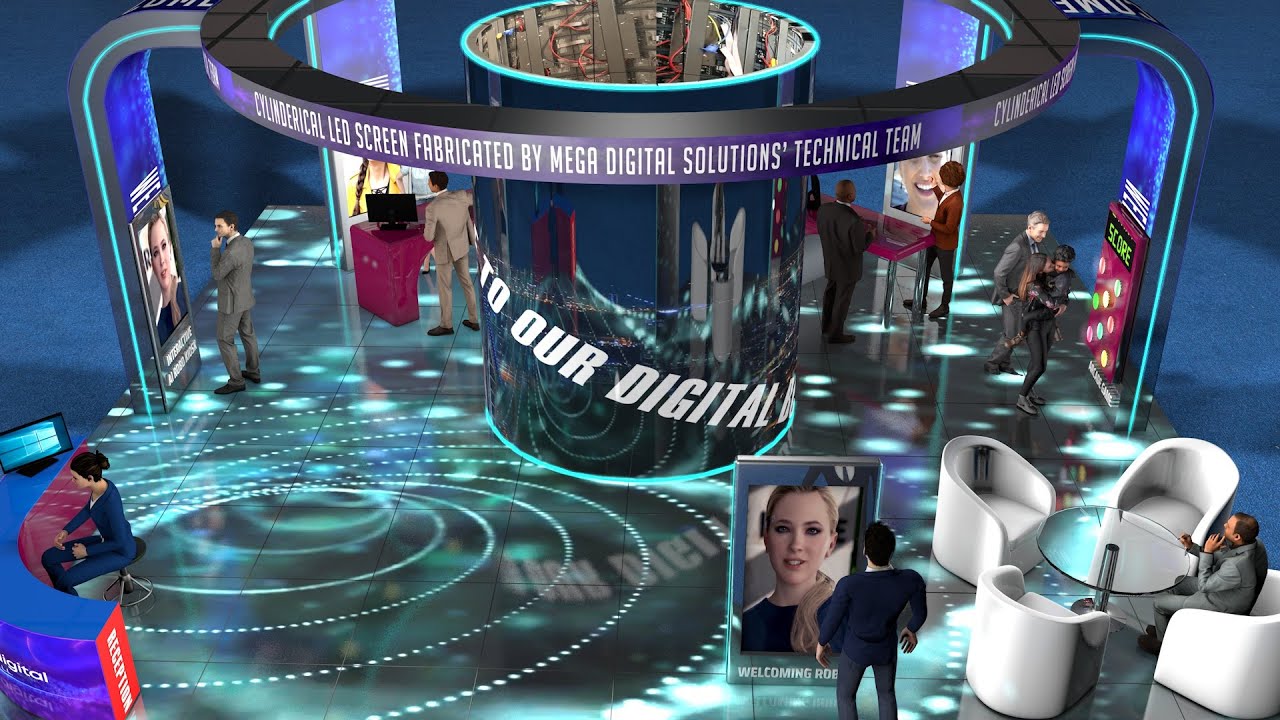 Digital Booth with Cylindrical LED screen for Events and Exhibitions ...