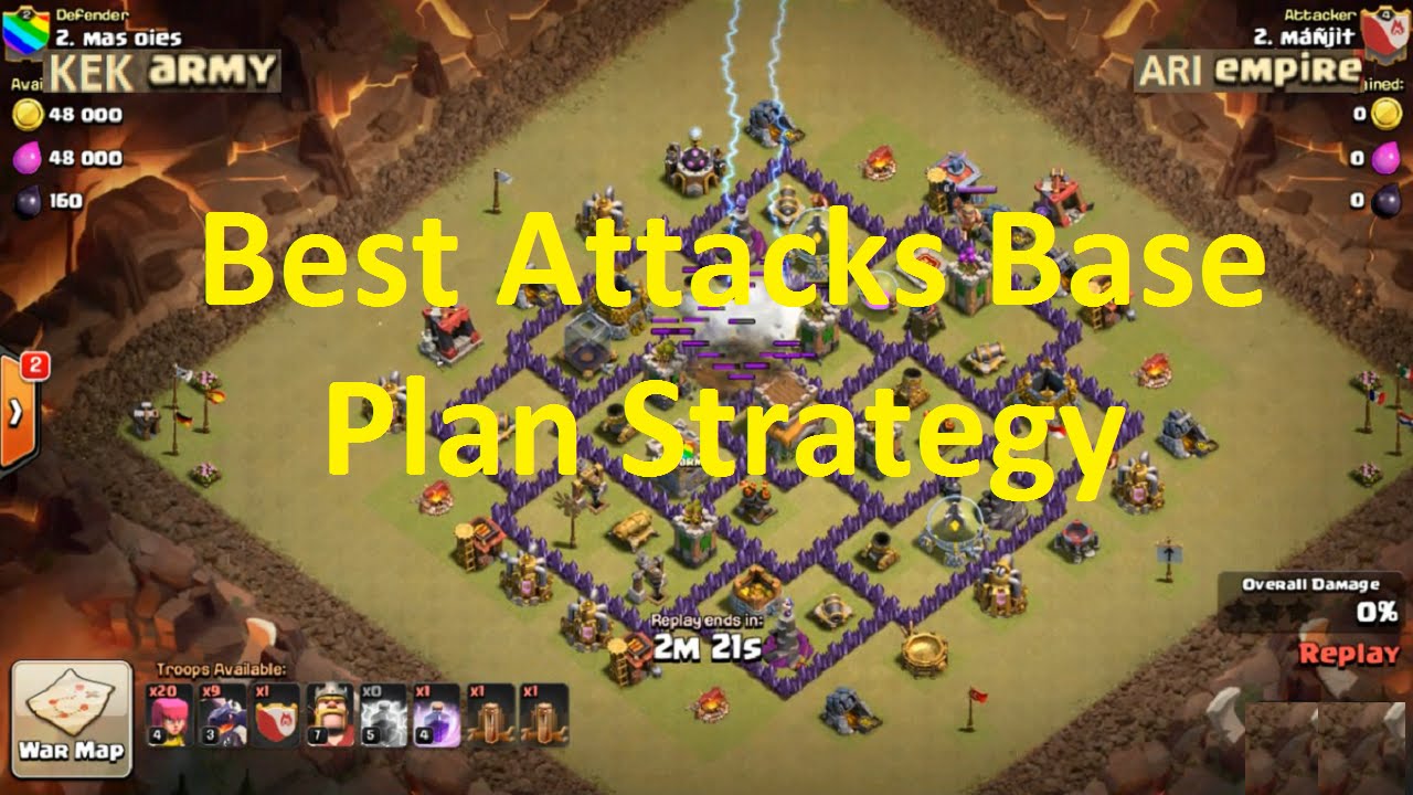 Clash Clans - Clan War Tournament Best Attacks Base Plan Strategy - YouTube