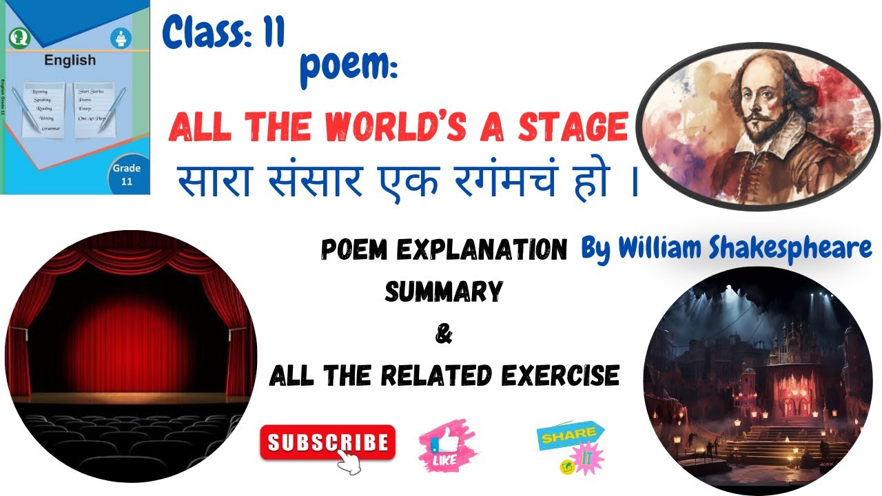 CLASS 11 POEM 3 II ALL THE WORLD'S A STAGE BY WILLIAM SHAPESPEARE👉POEM ...