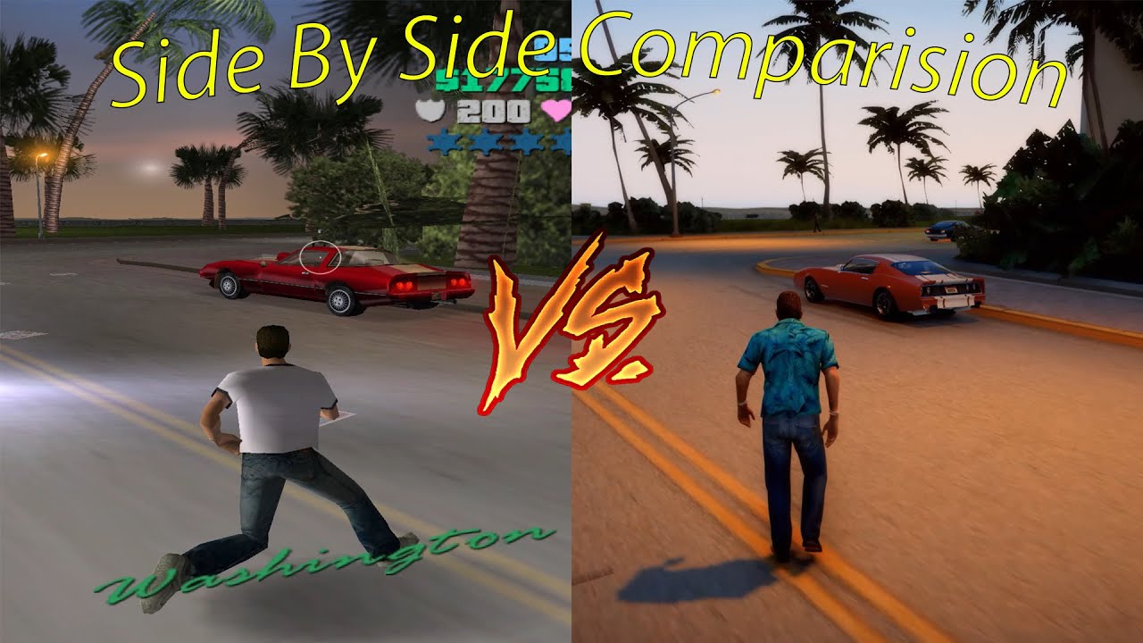 GTA Vice City 2002 vs 2020 SBS 4K Ultra Graphics Remastered Comparision ...
