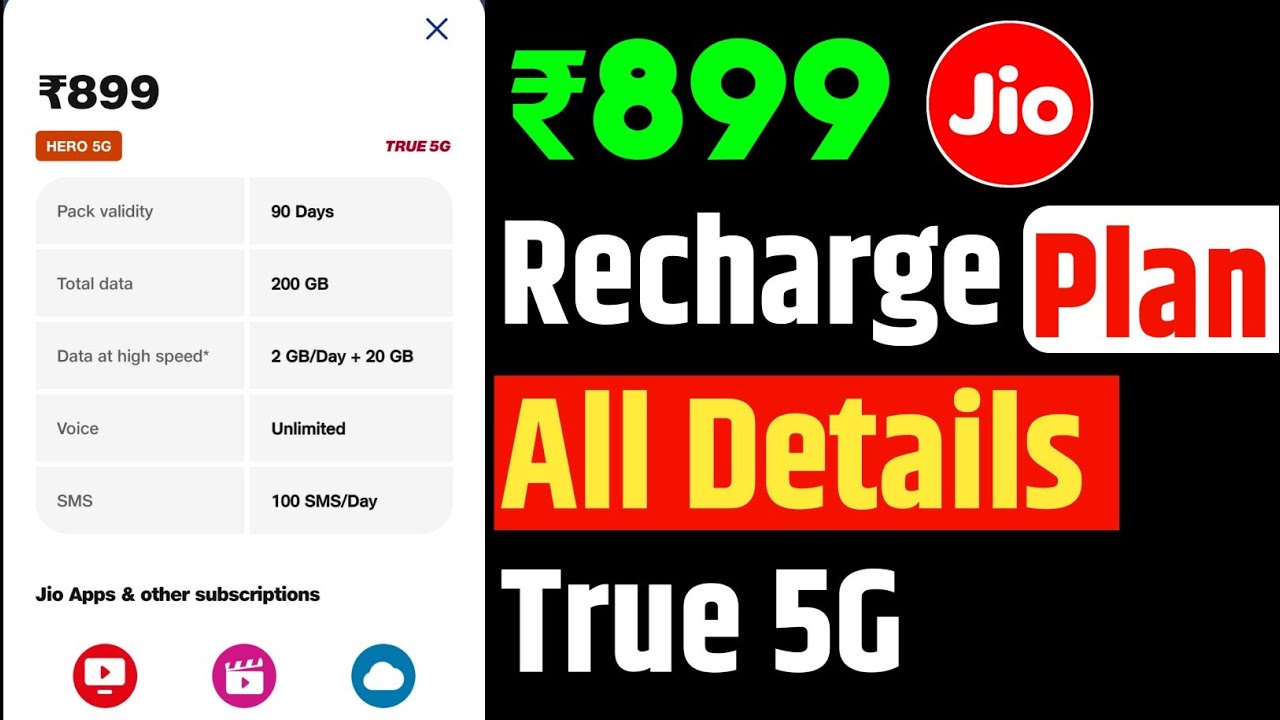 Jio ₹899 Recharge Plan All Details | Jio New Recharge ₹899 Plan All ...