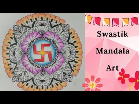 Easy Swastik Mandala Art | Creative Swastik Mandala Step by step | DIY ...