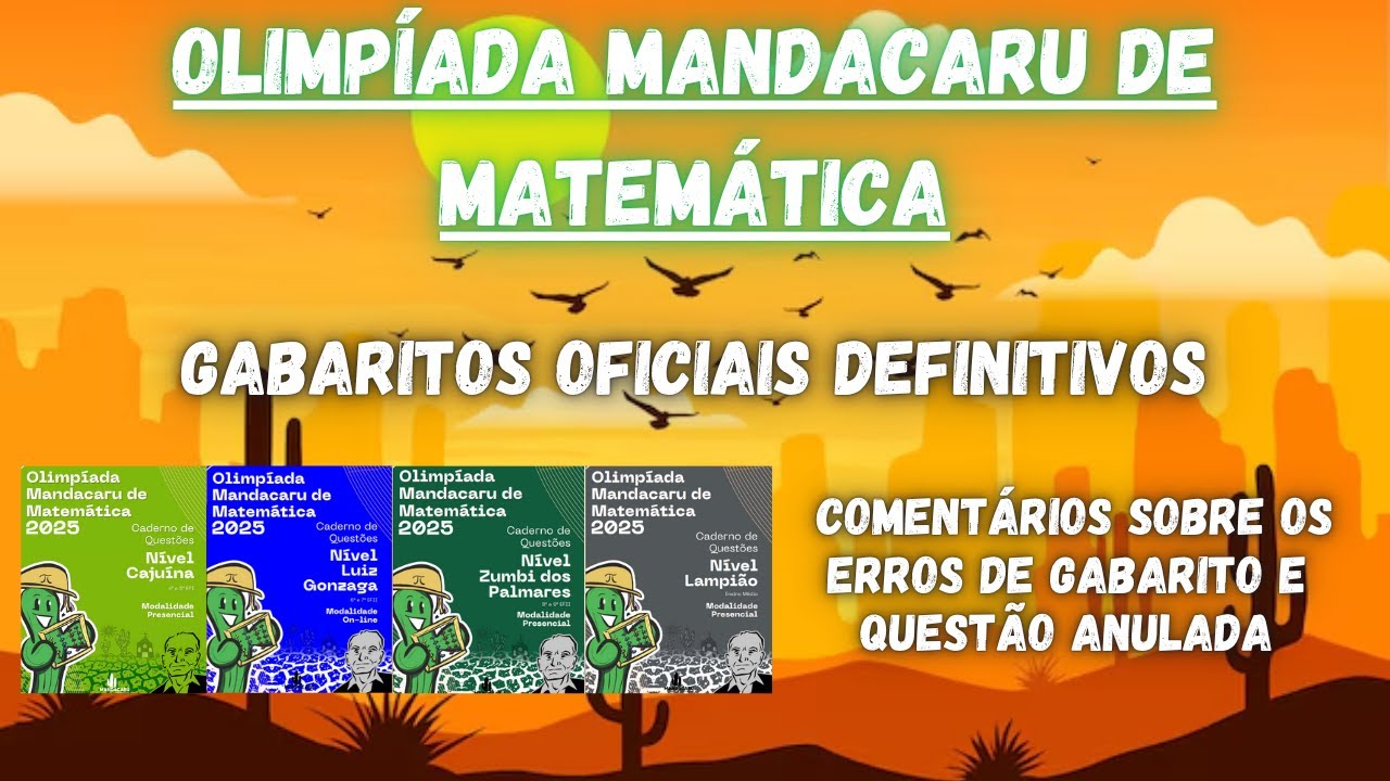 Gabarito OFICIAL definitivo | Questões anuladas e erro de gabarito | Mandacaru de Matemática ...