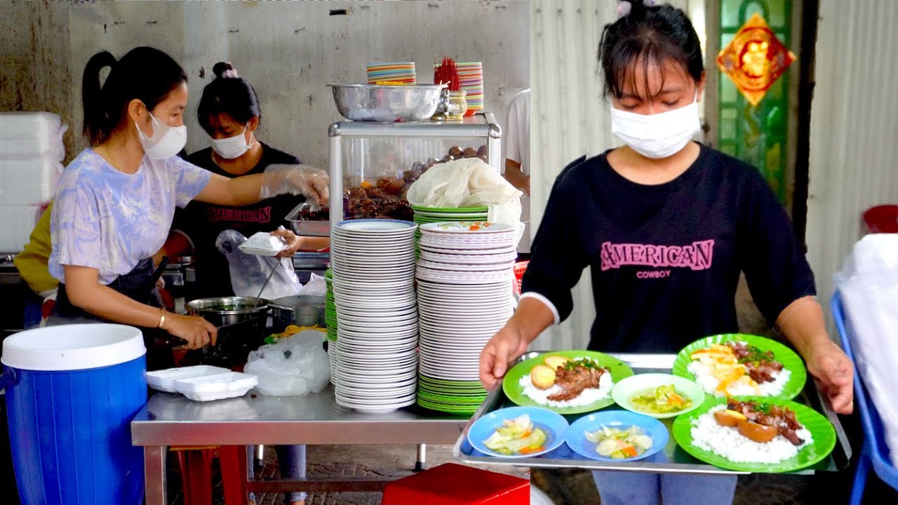 Start Your Day Right: Grilled Pork & Egg on Steamed Rice | Cambodian ...