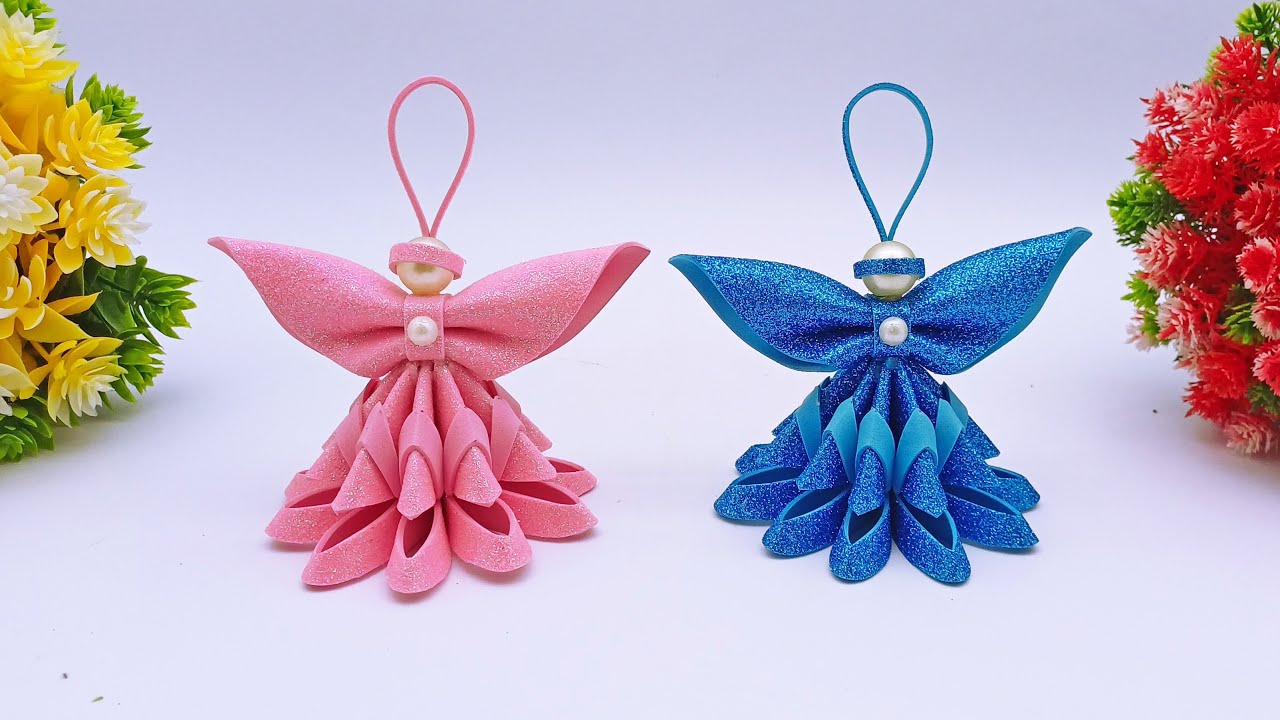DIY Glitter Foam Angel Making For Christmas Decorations | Glitter Foam ...
