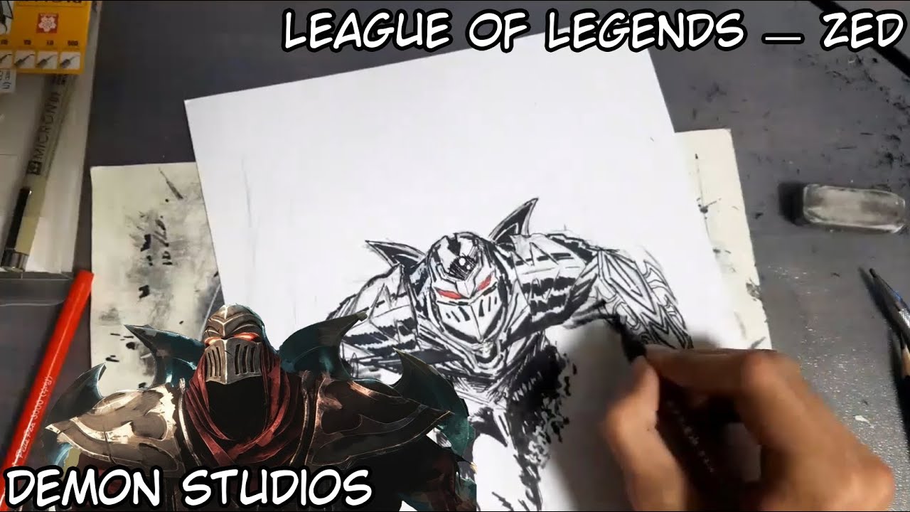Drawing Zed From League Of Legend - YouTube
