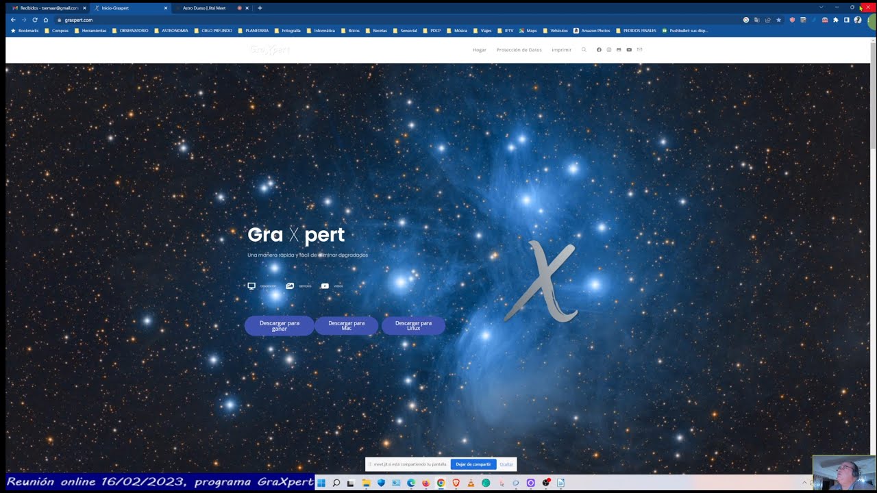 Reunión online del 16/02/2023. Uso del programa GraXpert - YouTube