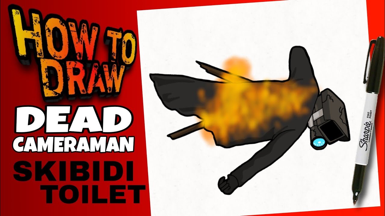 HOW TO DRAW DEAD CAMERAMAN FROM SKIBIDI TOILET | como dibujar la muerte ...