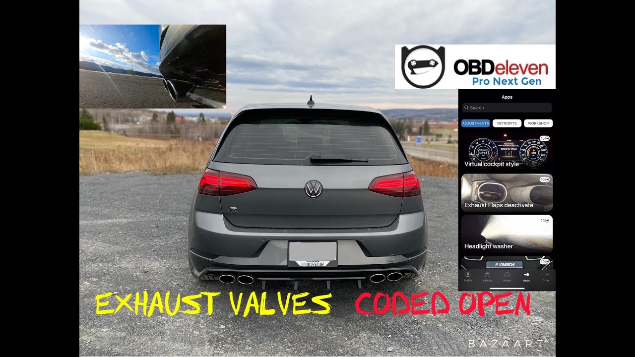 GOLF R 2018 | STOCK Exhaust Valves Coded Open Sound (OBD11 Pro Next Gen ...