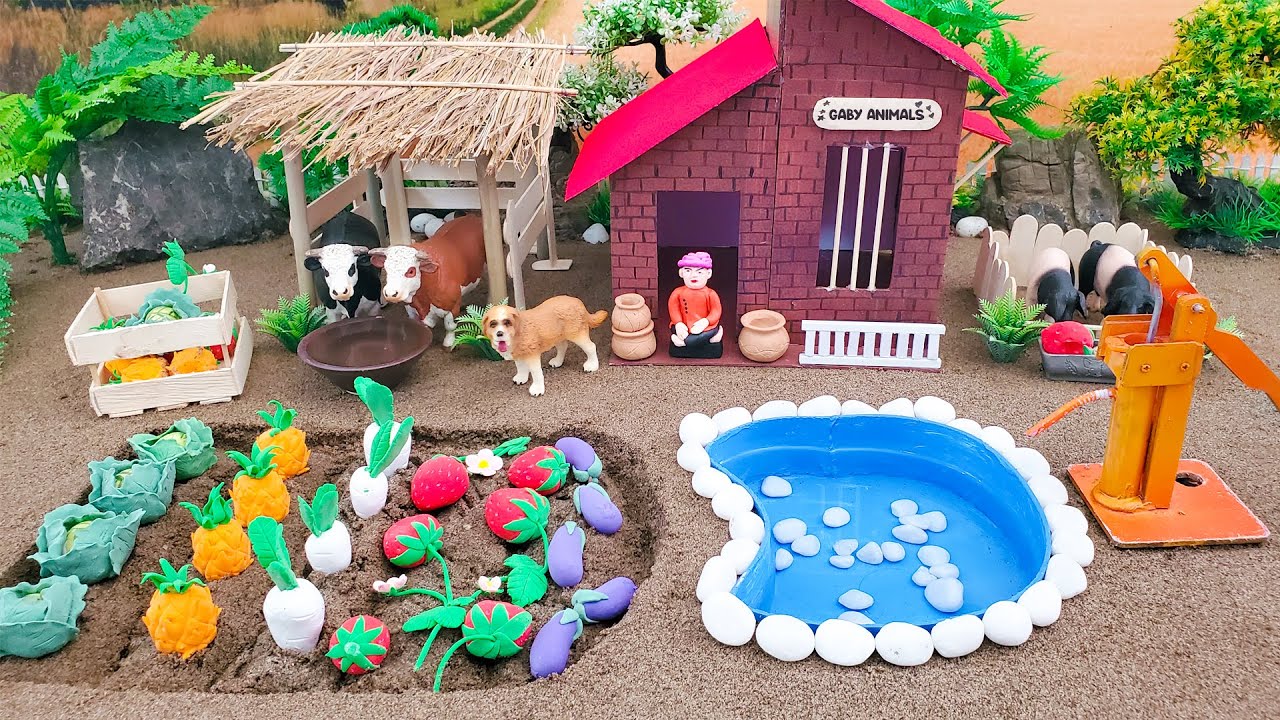 Creative Diy Miniature Cattle Farm - Farm House for Cow, Horse, Pig ...