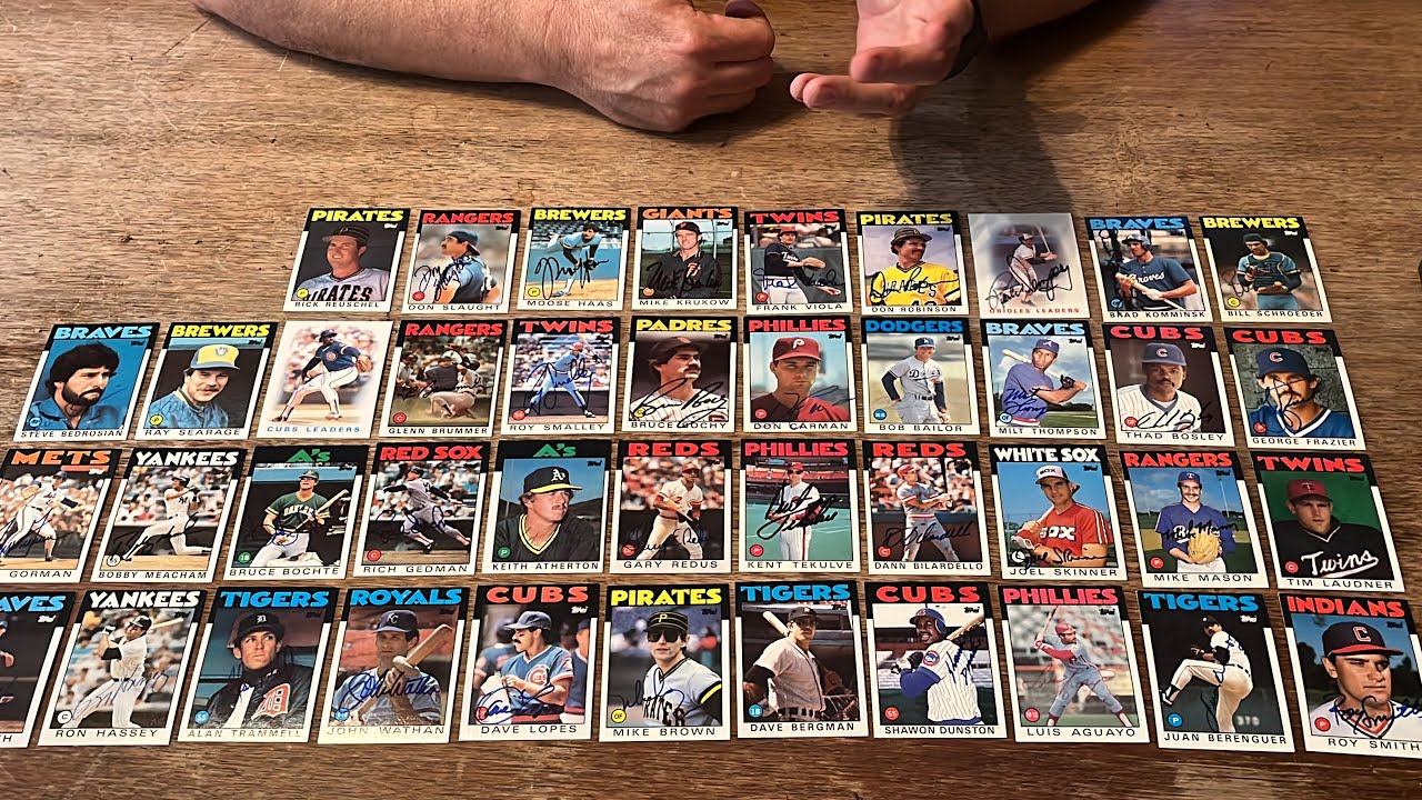 1986 Topps Baseball Cards ... Autographed Through the Mail (TTM) back ...