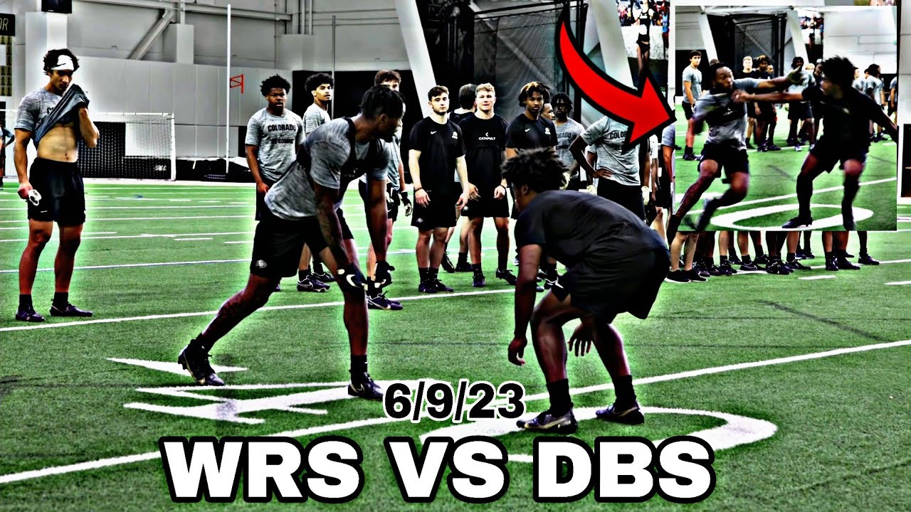 Cu Football 1on1's: Colorado WRs BEEFS With DBS ALL PRACTICE ‼️ - YouTube