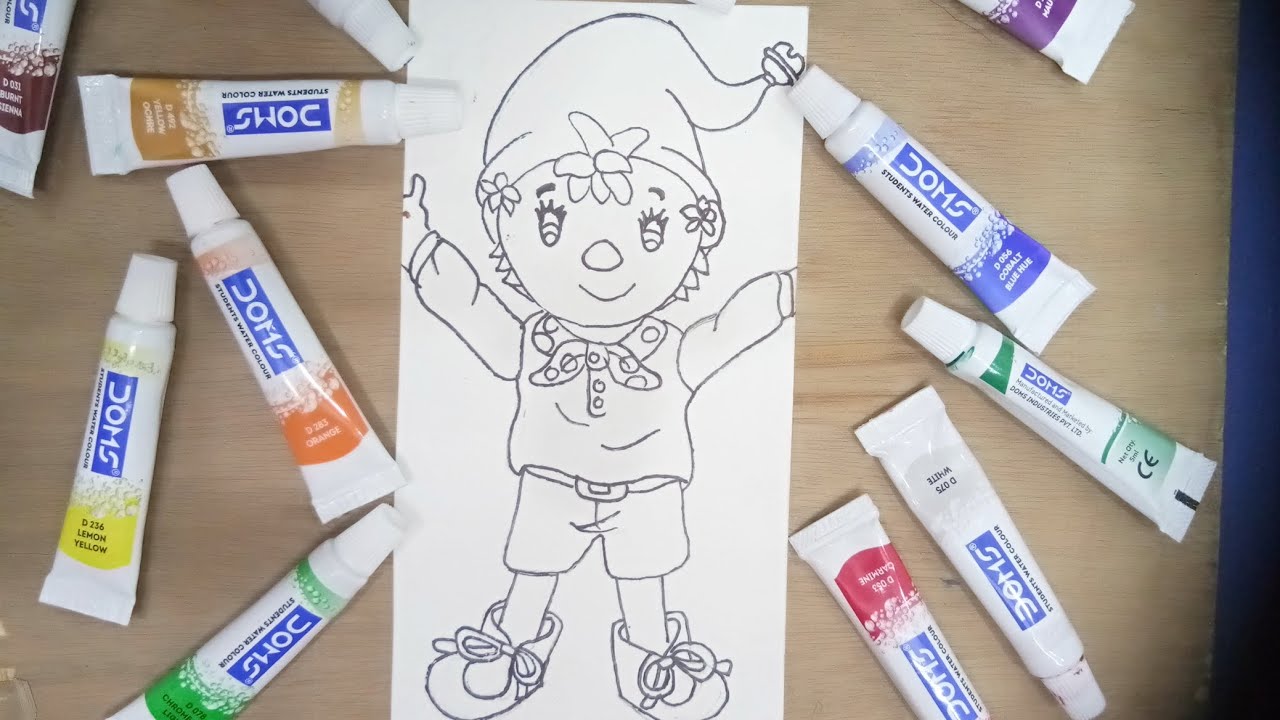 How to draw Noddy ||painting for beginners #cartoonpainting - YouTube