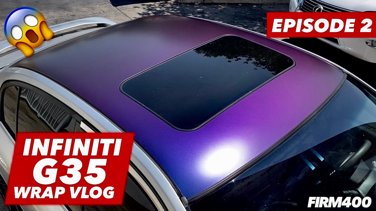 INFINITI G35 FULL WRAP WITH AVERY SATIN RUSHING RIPTIDE CYAN PURPLE ...