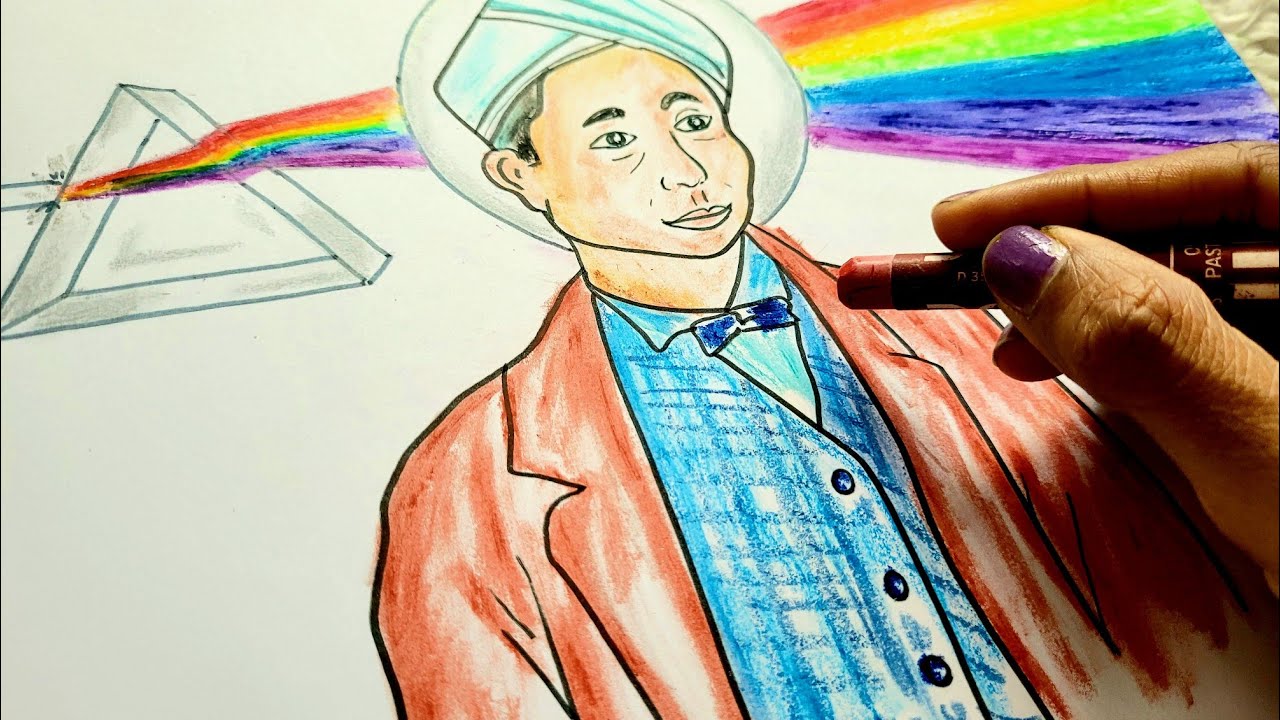 Sir C V Raman drawing | National Science Day drawing easy - YouTube