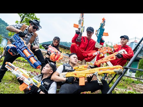 SEAL X Nerf War : SWAT Warriors Nerf Guns Fight Crime Group Dr Ken Crazy Crossfire Squid Game