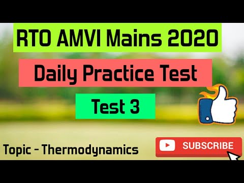 RTO AMVI Mains 2020 | Questions | Practice Test 3|Thermodynamics ...