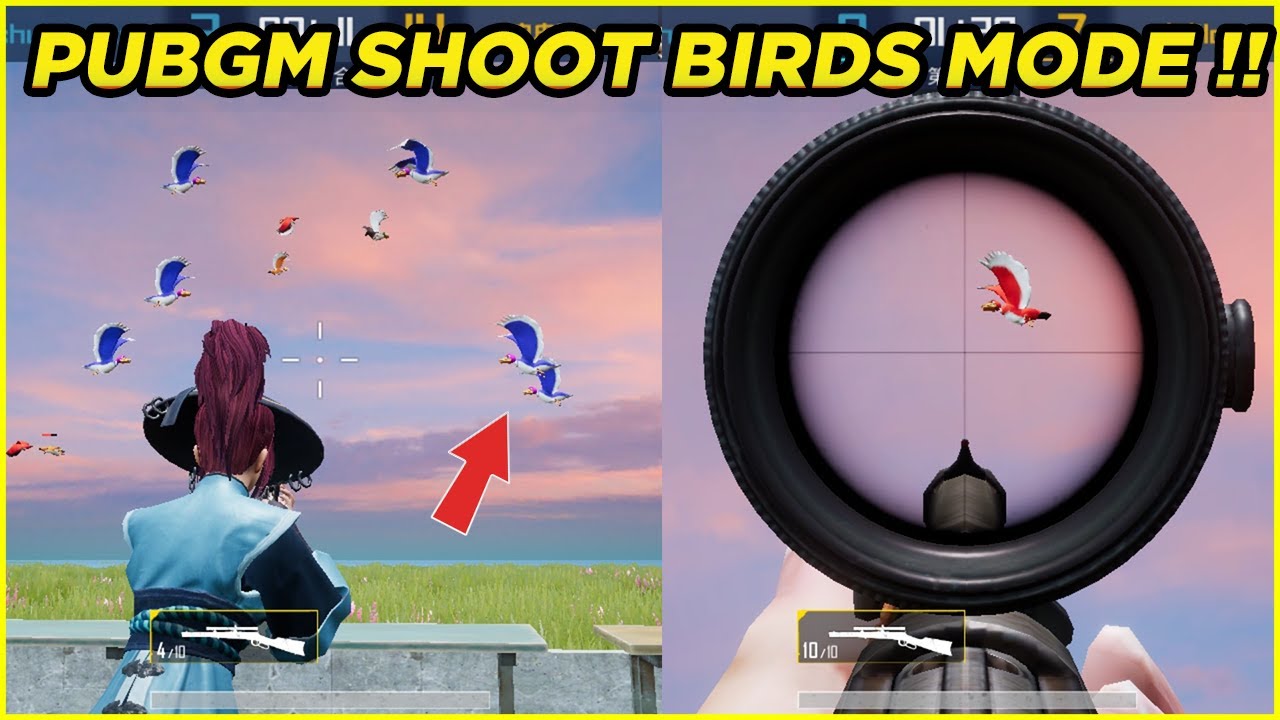 PUBG MOBILE SHOOT THE BIRDS MODE || MINI GAMES IN PUBG MOBILE || SHOOT ...