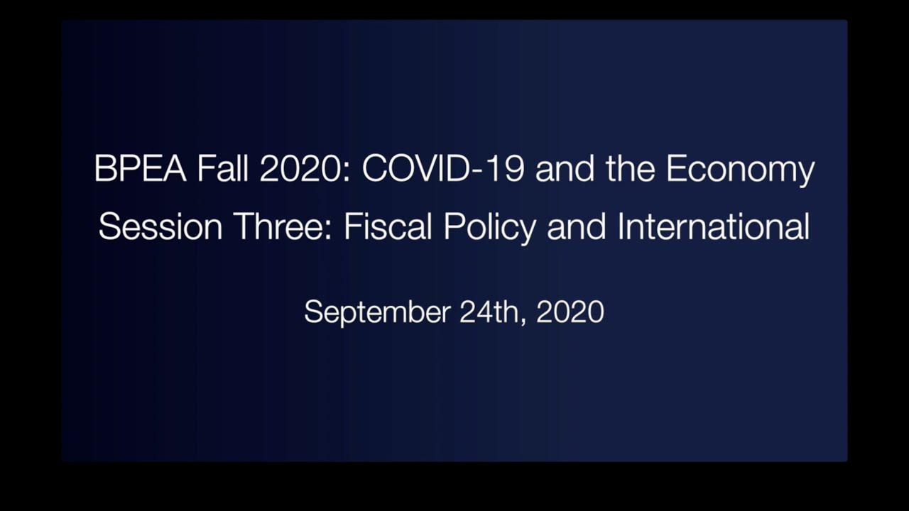 BPEA Fall 2020: COVID-19 and the Economy Part 3 - YouTube