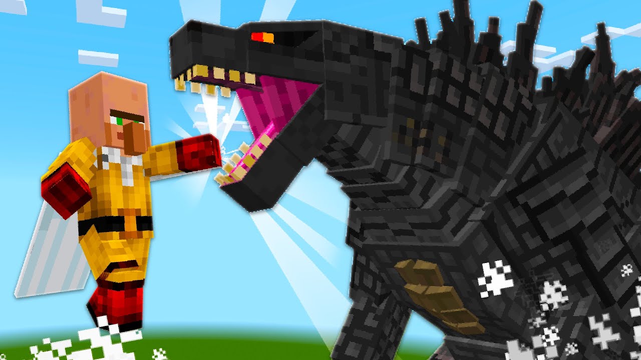 VILLAGER SAITAMA Vs GODZILLA no Minecraft - YouTube