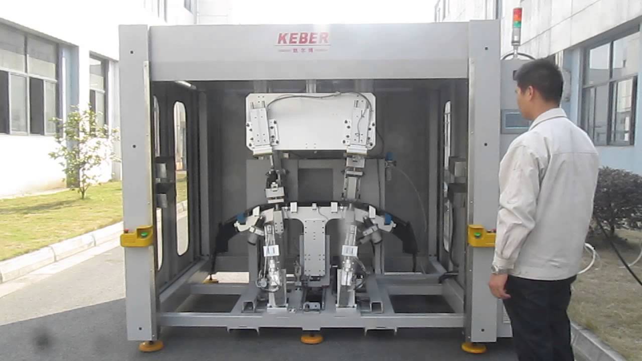 automatic plastic hole punching machine - YouTube