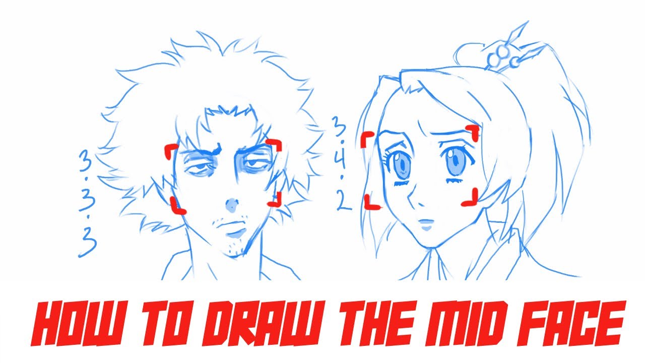 HOW TO DRAW THE MID FACE - YouTube