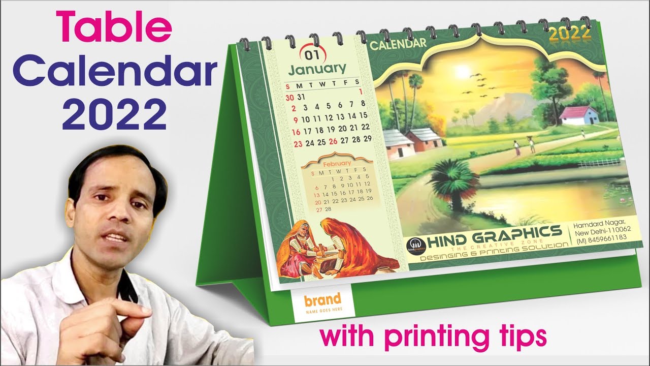 Table Calendar Design in Coreldraw by #hindgraphics - YouTube