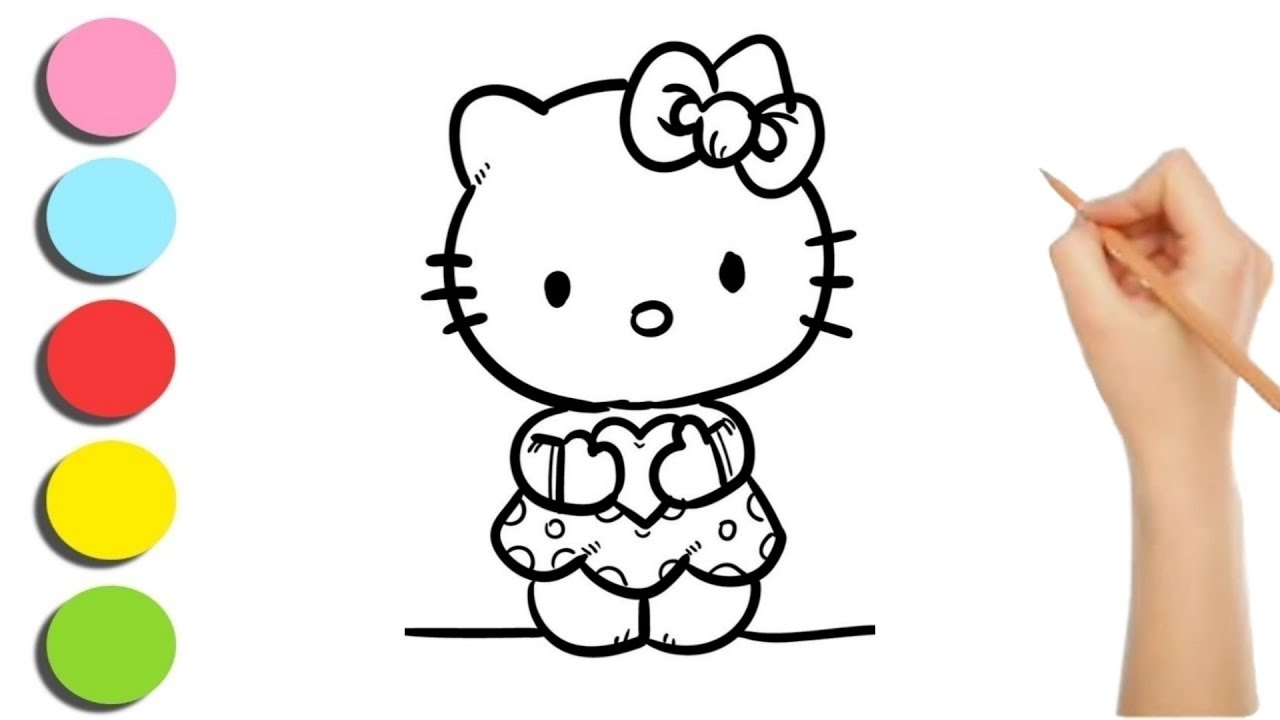 Hello Kitty Drawing, Painting & Coloring for Kids & Toddlers | How to ...