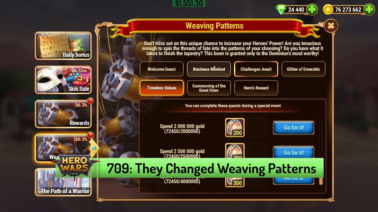 Let's Play Hero Wars 709: Weaving Patterns is Back But It's Different ...